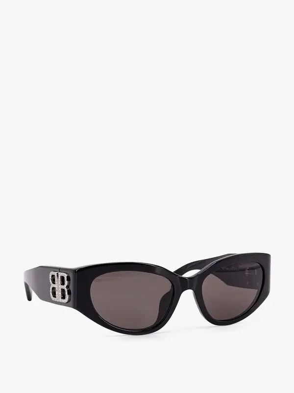 Balenciaga Acetate Cat Eye Sunglasses With Rhinestone Logo