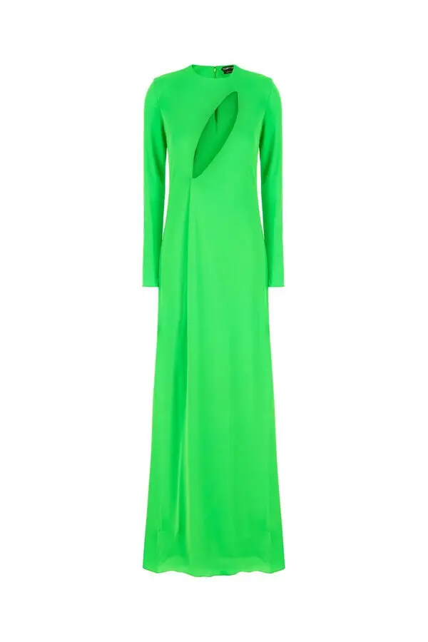 TOM FORD Long Sleeve Cut Out Maxi Dress - Multicolor