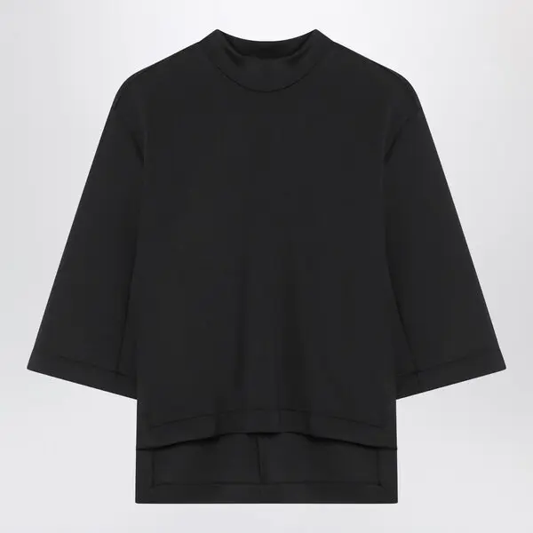 MONCLER X EDWARD ENNINFUL Cotton Top With Asymmetrical Hem - Black
