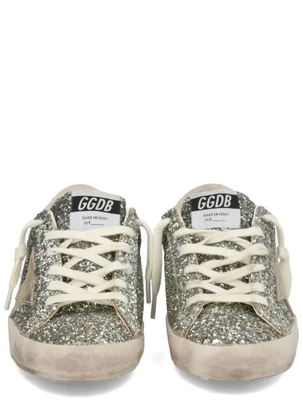 GOLDEN GOOSE Superstar Glitter Sneakers - Silver