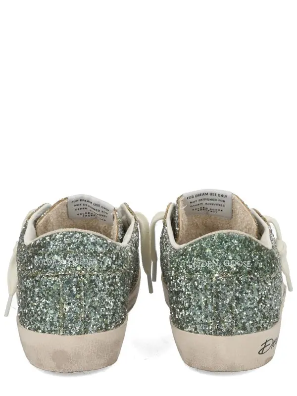 GOLDEN GOOSE Superstar Glitter Sneakers - Silver