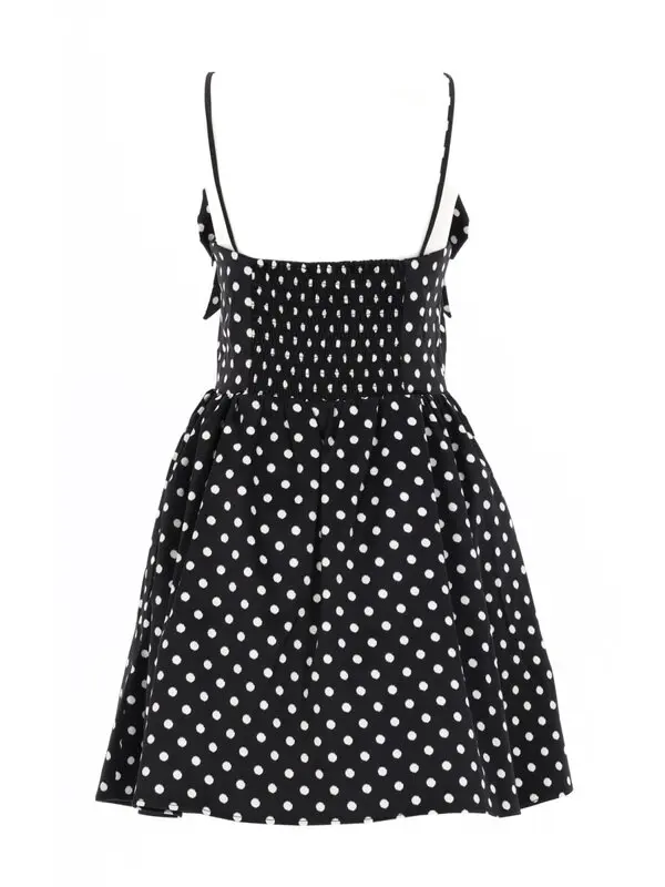 GANNI Polka Dot Mini Dress - Black