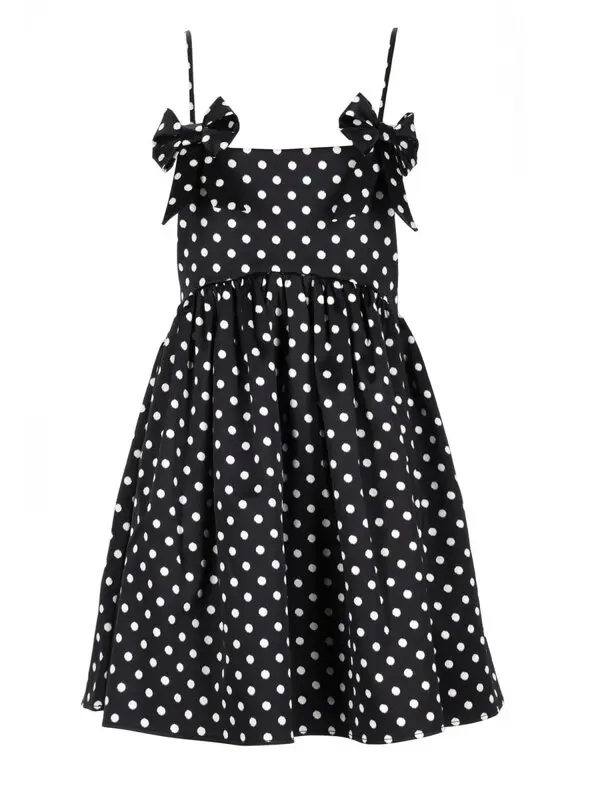 GANNI Polka Dot Mini Dress - Black