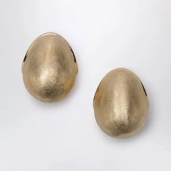 Jacquemus Gold-plated Copper Convex Oval Earrings - Silver
