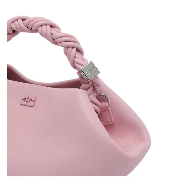 GANNI Small Bou Handbag With Braided Top Handle - Pink