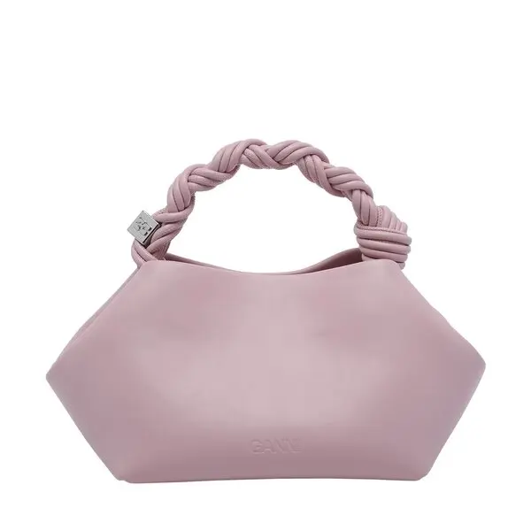 GANNI Small Bou Handbag With Braided Top Handle - Pink
