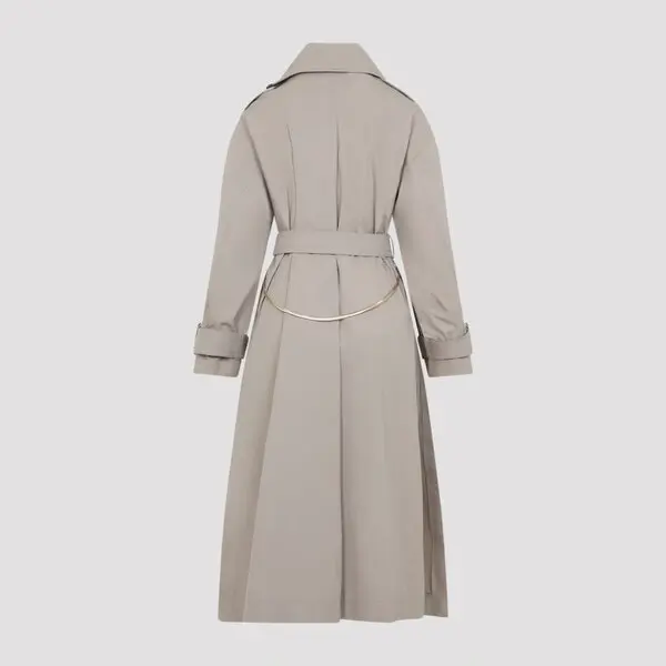Sportmax Double-breasted Water-repellent Twill Trench Coat - Multicolor