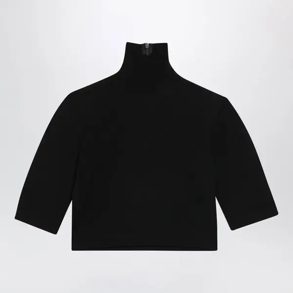 Max Mara Cropped Turtleneck Sweater In Stretch Viscose