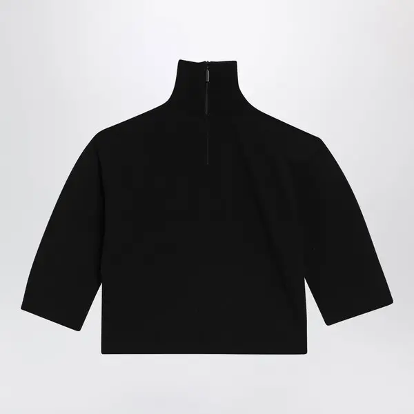 Max Mara Cropped Turtleneck Sweater In Stretch Viscose