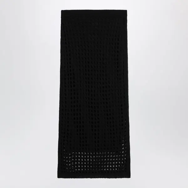 Max Mara Long Sheer Net Cotton Skirt - Black