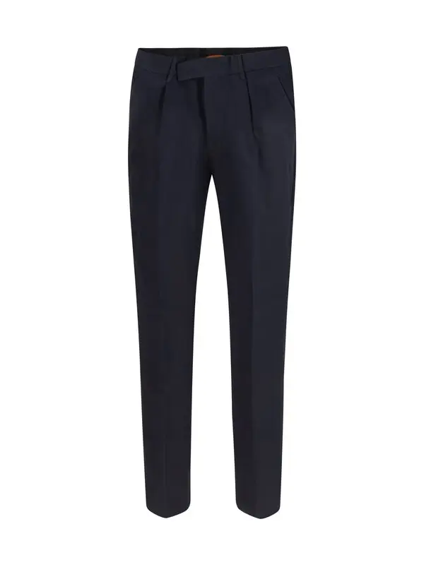 Zegna Cotton And Linen Tailored Trousers - Black