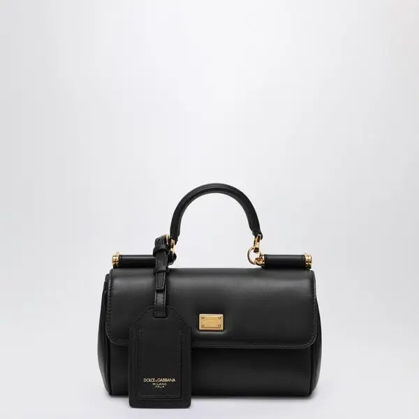 Dolce & Gabbana Mini Sicily Handbag In Leather - Black
