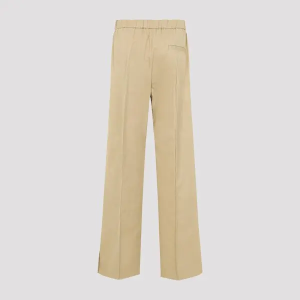 JIL SANDER Relaxed Fit Cotton Wide Leg Pants - Multicolor