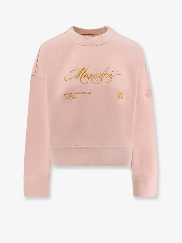 Moncler Cotton Sweatshirt With Embroidered Logo Patch - Multicolor
