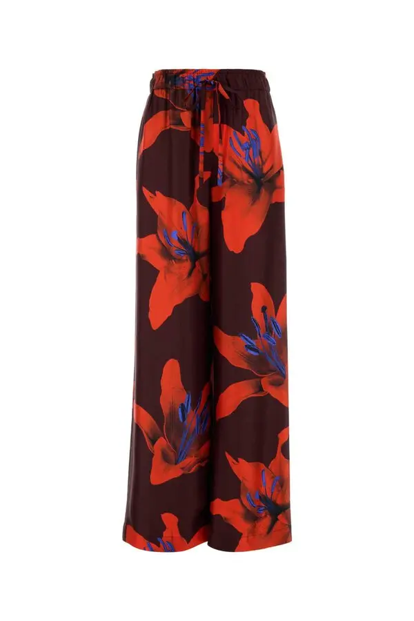 Alexander McQueen Printed Silk Wide-leg Trousers - Multicolor