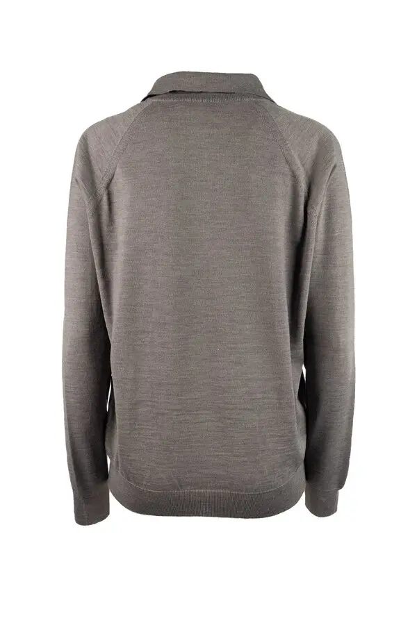 Miu Miu Long Sleeve Knitwear With Collared Neck