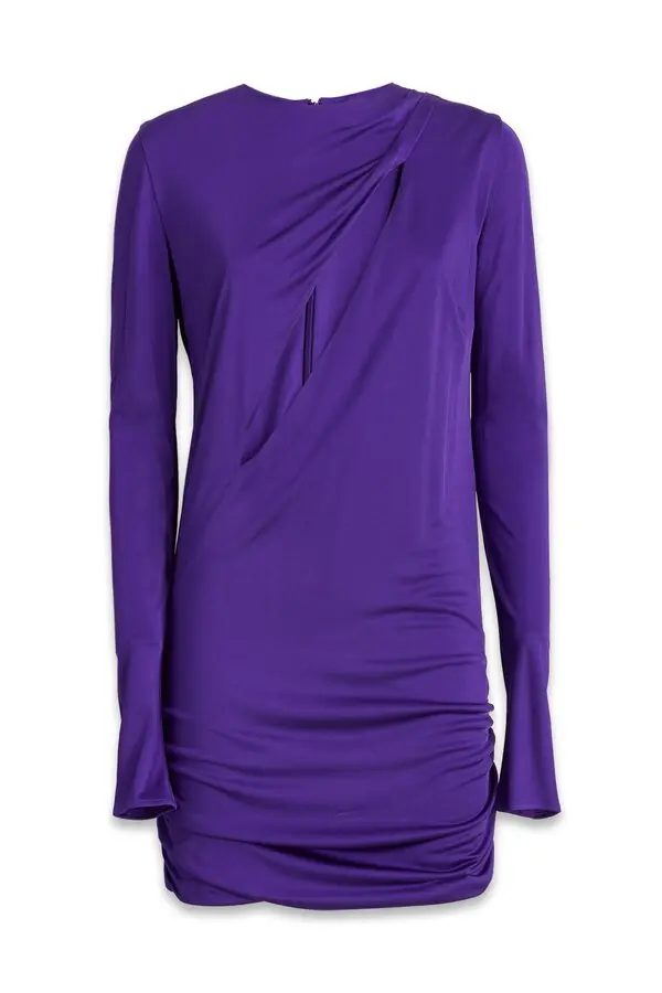 Versace Long Sleeve Ruched Dress