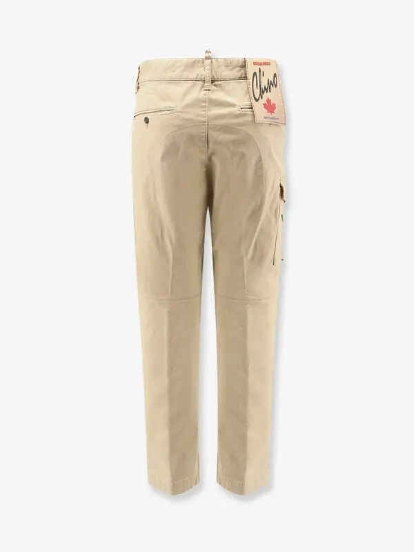 Dsquared2 Beige Cotton Cargo Trousers - Multicolor