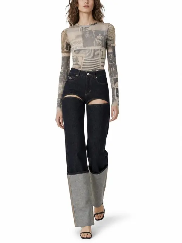 JEAN PAUL GAULTIER Printed Mesh Top