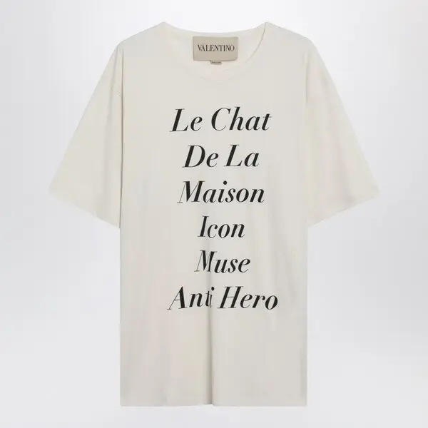Valentino Garavani Ivory Le Chat De La Maison Icon Muse Anti Hero T-shirt