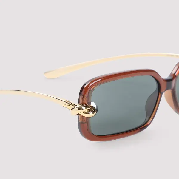 Bottega Veneta Knot Rectangular Sunglasses - Brown