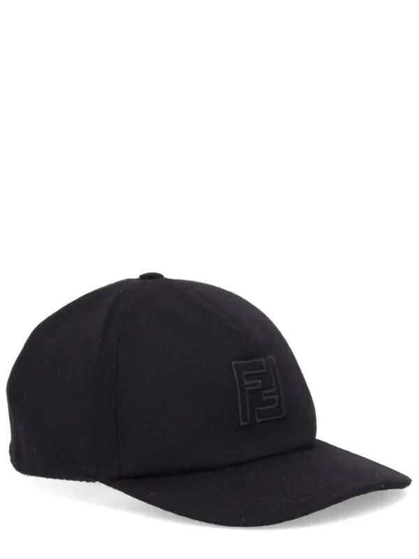 Fendi Wool And Cashmere Baseball Hat - Black