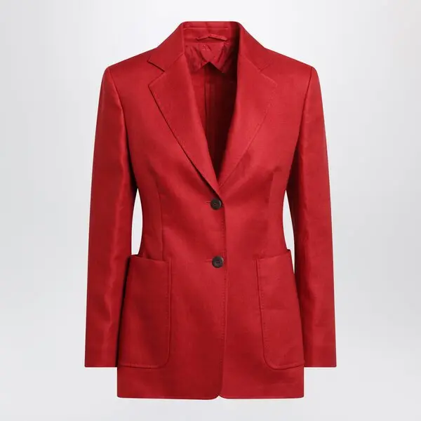 Max Mara Semi-fitted Linen Blazer - Red