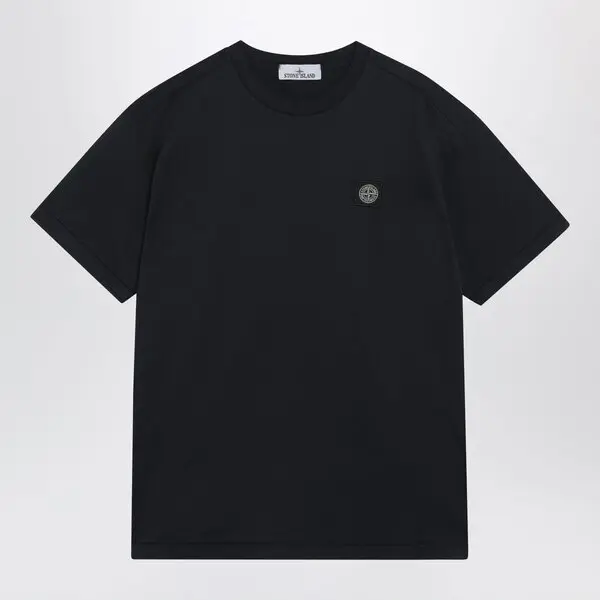 Stone Island Navy Cotton T-shirt With Slim Fit