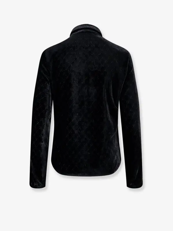 Gucci Stretch Gg Devore Velvet Shirt - Black