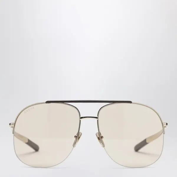 Gucci Gold Tone Navigator Sunglasses - Silver