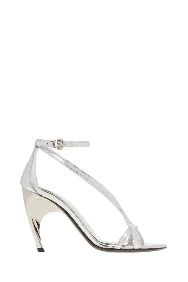 Alexander McQueen Silver Strappy High Heel Sandals