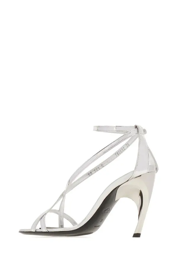 Alexander McQueen Silver Strappy High Heel Sandals