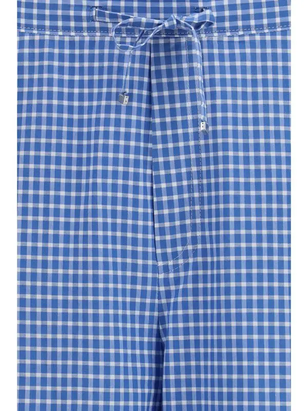 Loewe Drawstring Cotton Checkered Trousers
