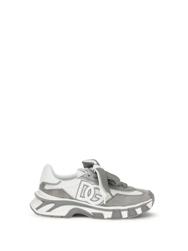Dolce & Gabbana Leather And Mesh Sneakers - Gray