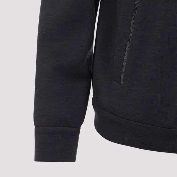 Brunello Cucinelli Carbone" Cotton Blend Hooded Full Zip Cardigan