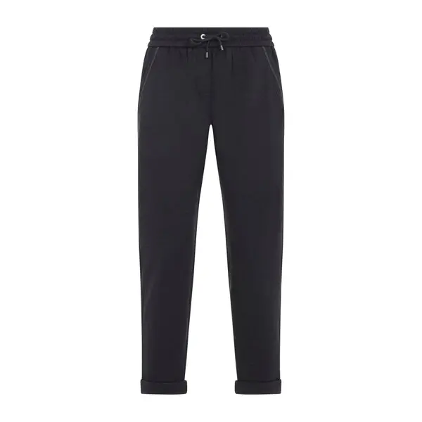 Brunello Cucinelli Carbone Silk Blend Drawstring Track Pants