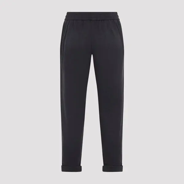 Brunello Cucinelli Carbone Silk Blend Drawstring Track Pants