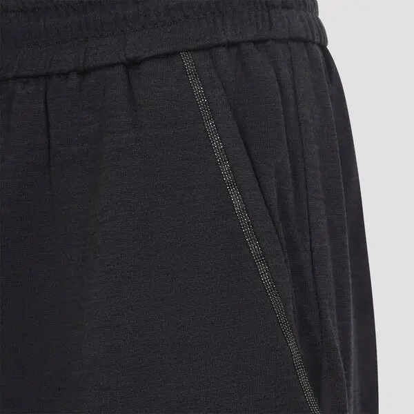 Brunello Cucinelli Carbone Silk Blend Drawstring Track Pants