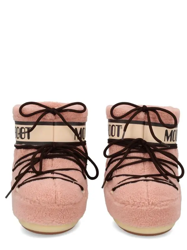 Moon Boot Icon Low Fleece Lace-up Boots - Pink
