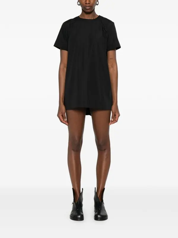 Sacai Cotton Mini Dress With Pleated Back