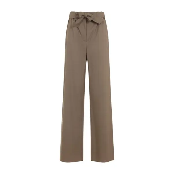 Max Mara Virgin Wool Wide-leg Pants With Bow Detail - Multicolor