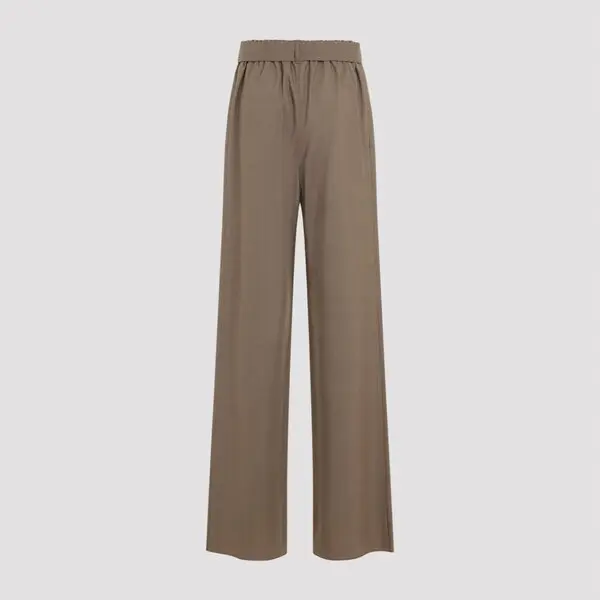 Max Mara Virgin Wool Wide-leg Pants With Bow Detail - Multicolor