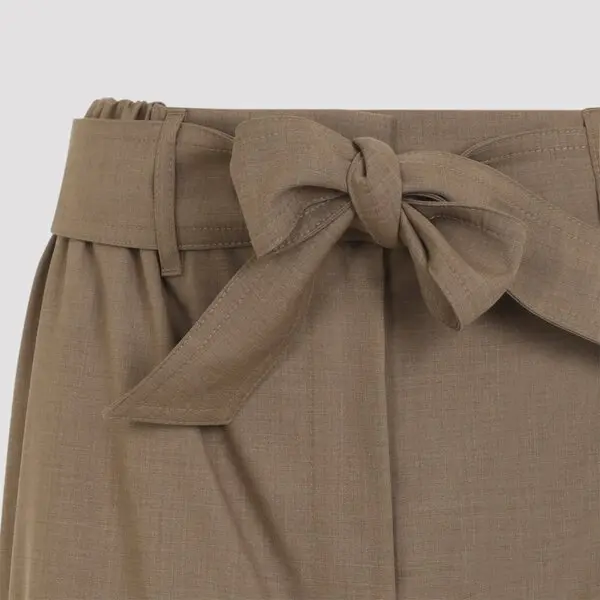 Max Mara Virgin Wool Wide-leg Pants With Bow Detail - Multicolor
