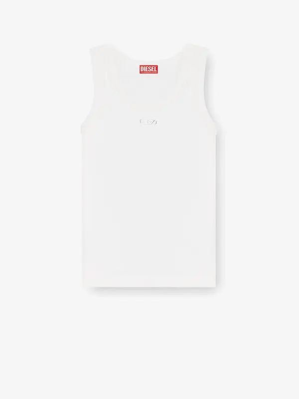 DIESEL® Slim Fit Ribbed Tank Top With Oval D Logo - Multicolor