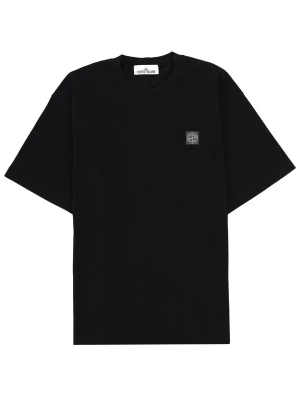 Stone Island T-shirt With Logo Patch - Black
