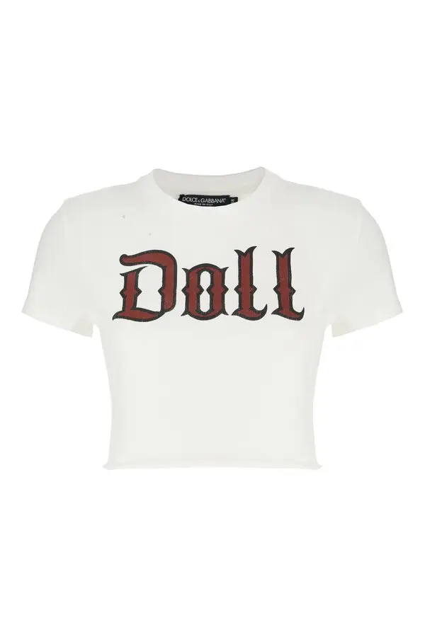 Dolce & Gabbana Cropped T-shirt With Graphic Print