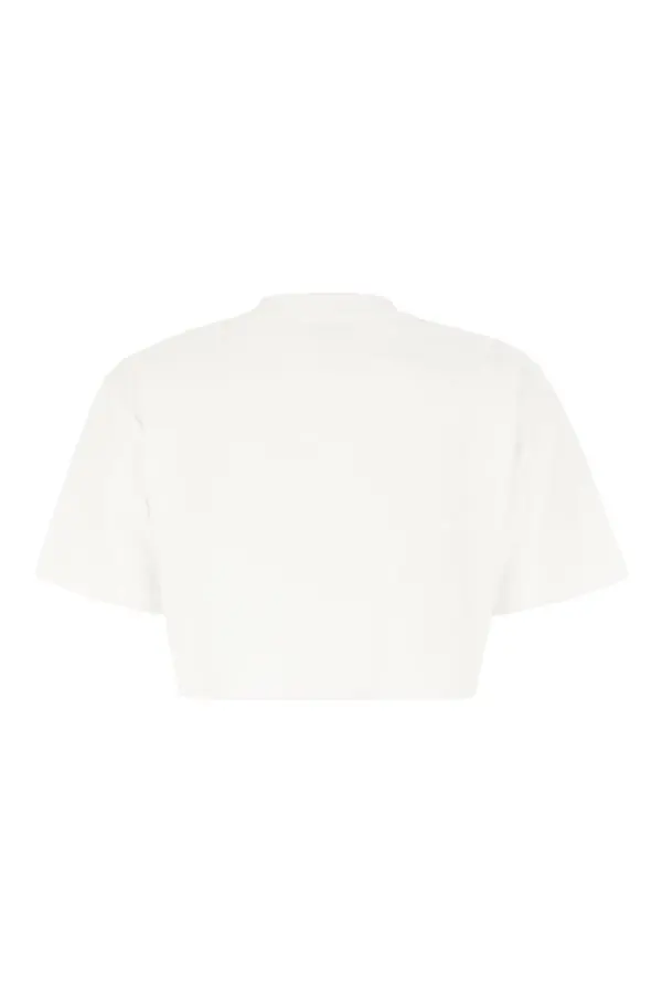 Off-White Ribbed Cropped T-shirt