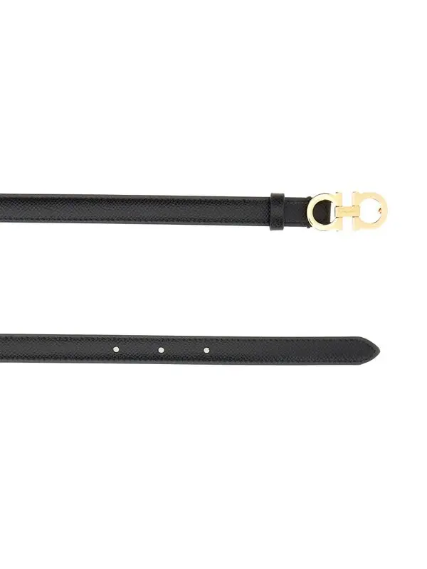 FERRAGAMO Gancini Leather Belt - Black