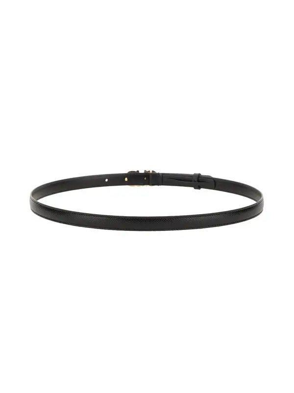 FERRAGAMO Gancini Leather Belt - Black