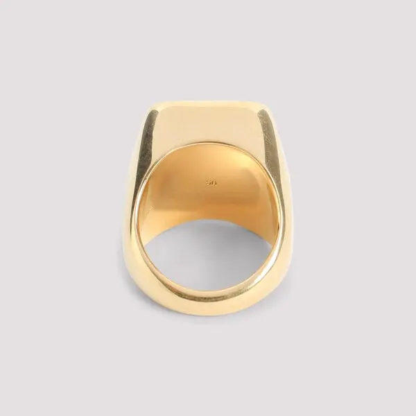 Celine Gold Brass Square Signet Ring